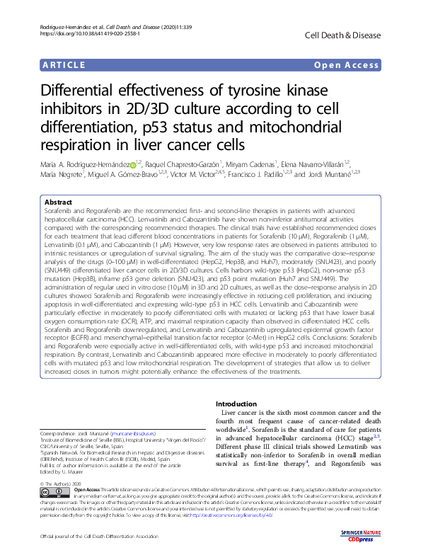 (PDF) Differential effectiveness of tyrosine kinase inhibitors in 2D/3D ...