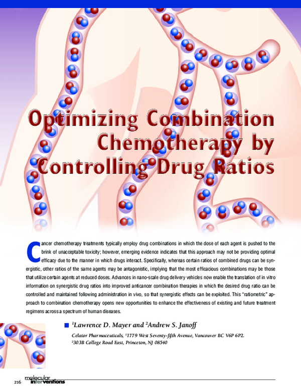 (PDF) Optimizing Combination Chemotherapy by Controlling Drug Ratios