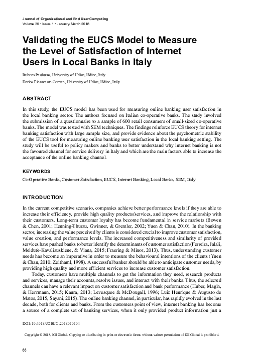 Pdf Validating The Eucs Model To Measure The Level Of Satisfaction Of Internet Users In Local