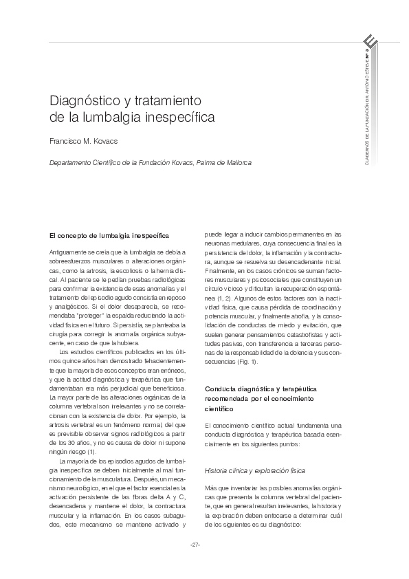 (PDF) 5. Diagnóstico y tratamiento de la lumbalgia inespecífica