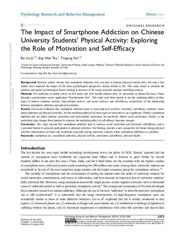 (PDF) The Impact of Smartphone Addiction on Chinese University Students ...