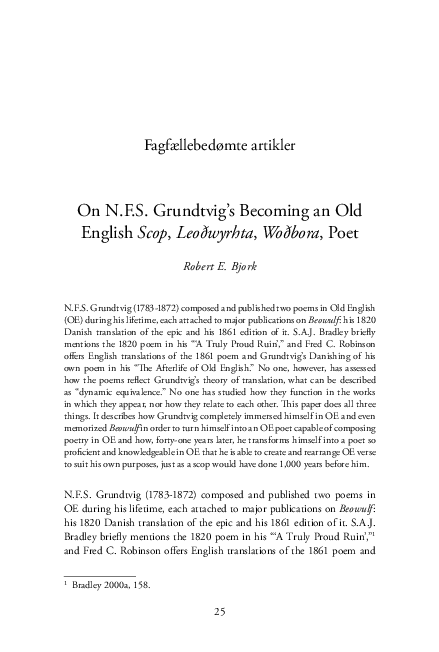 (PDF) Grundtvig's Becoming an Old English Scop