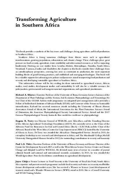 (PDF) Transforming Agriculture in Southern Africa | Paul Vlek ...