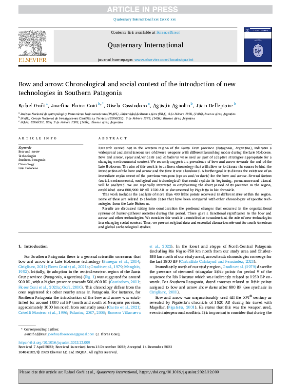 (PDF) Bow and arrow: Chronological and social context of the ...