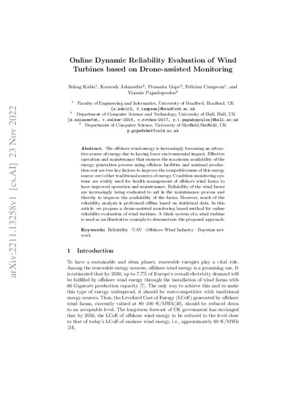 (PDF) Online Dynamic Reliability Evaluation of Wind Turbines based on Drone-assisted Monitoring