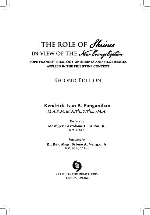 (PDF) THE ROLE OF SHRINES IN VIEW OF THE NEW EVANGELIZATION: Pope ...
