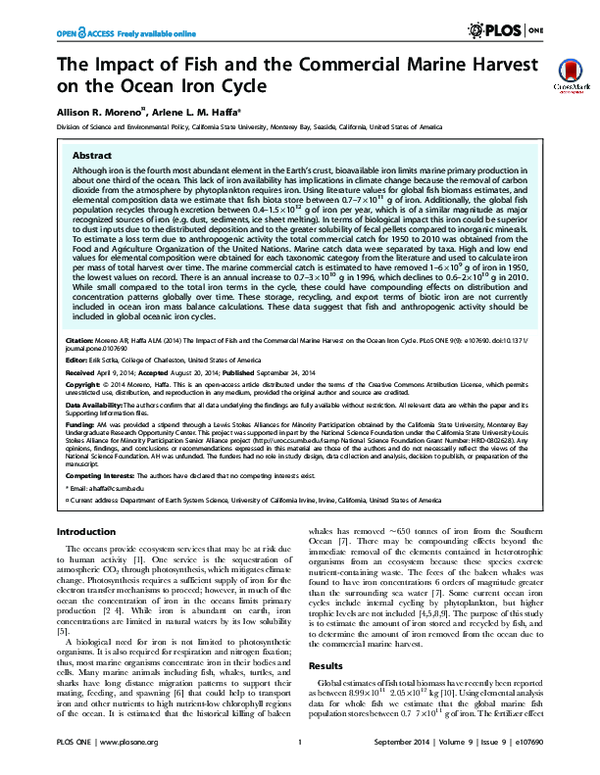 (PDF) The Impact of Fish and the Commercial Marine Harvest on the Ocean ...