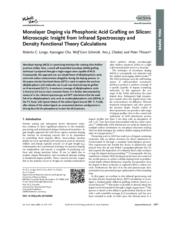 (PDF) Phosphonic Acid Grafting for Monolayer Doping