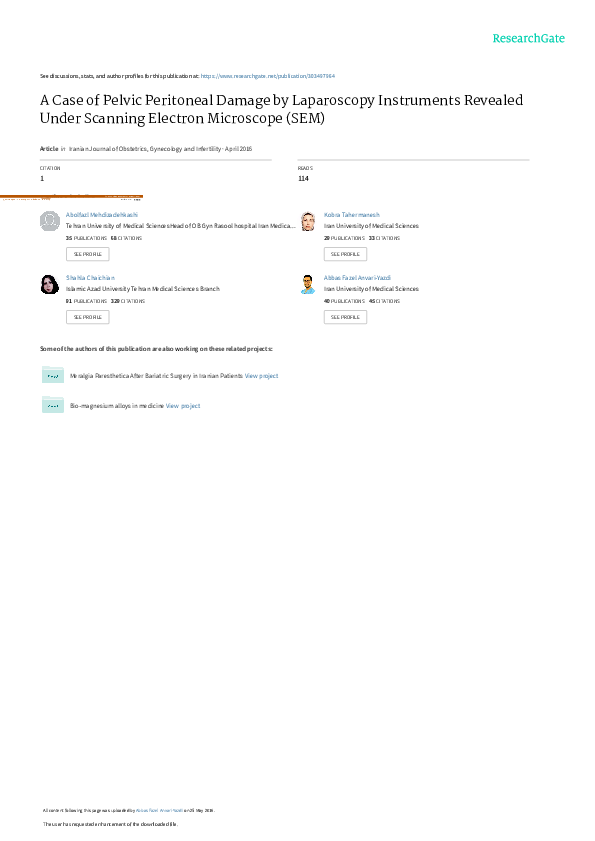(PDF) A case of pelvic peritoneal damage by laparoscopy instruments ...