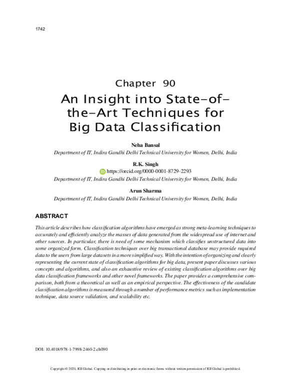 (PDF) Advancements in Big Data Classification Techniques
