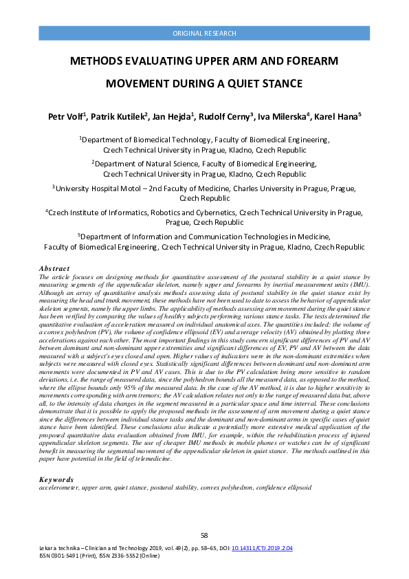 (PDF) Methods Evaluating Appendicular Skeleton Segments Movement During ...