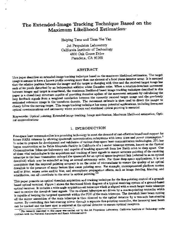 (PDF) The Extended-Image Tracking Technique Based on the Maxium ...