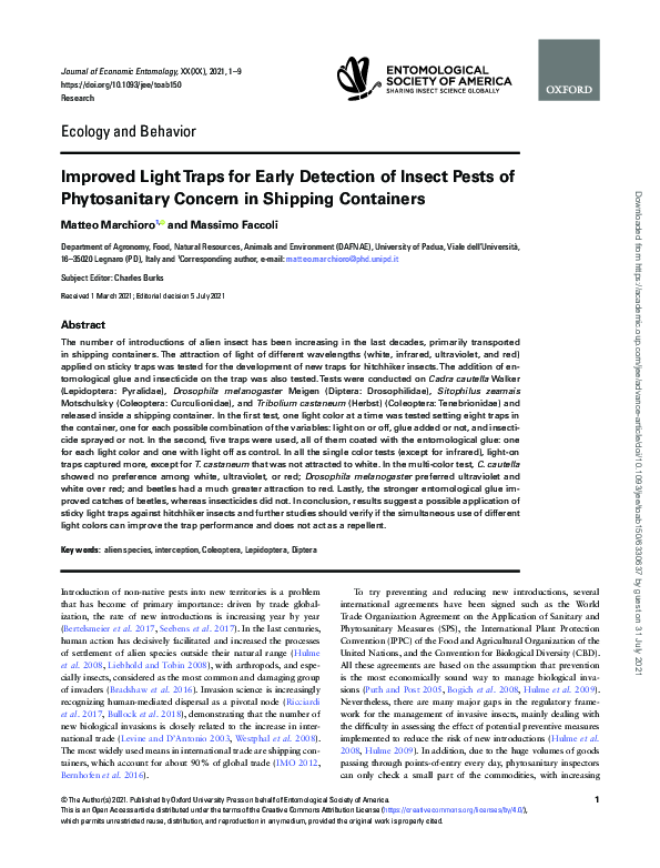 (PDF) Improved Light Traps for Early Detection of Insect Pests of ...
