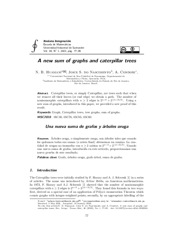 (PDF) A new sum of graphs and caterpillar trees