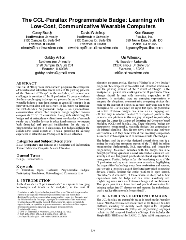 (PDF) The CCL-Parallax Programmable Badge