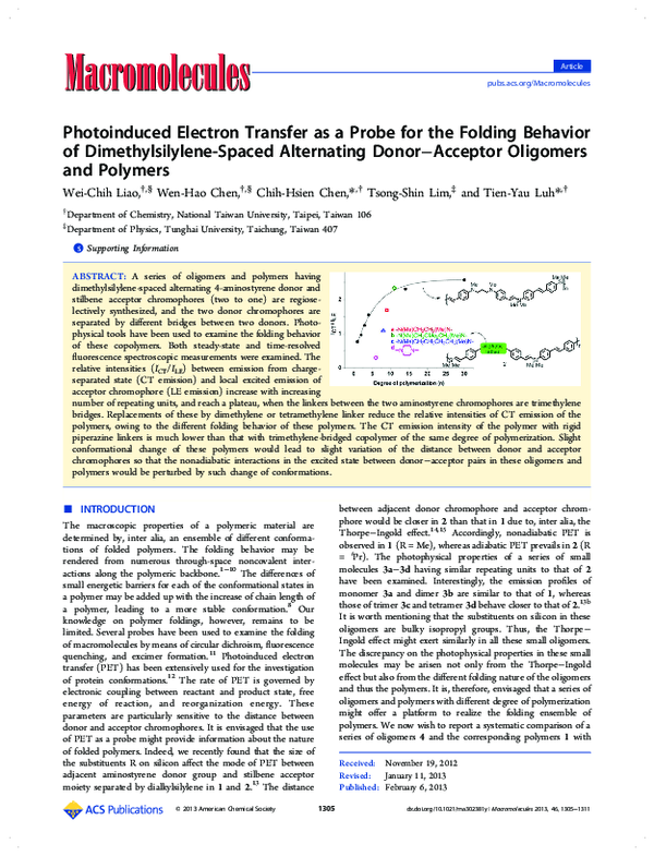 (PDF) Photoinduced Electron Transfer as a Probe for the Folding ...