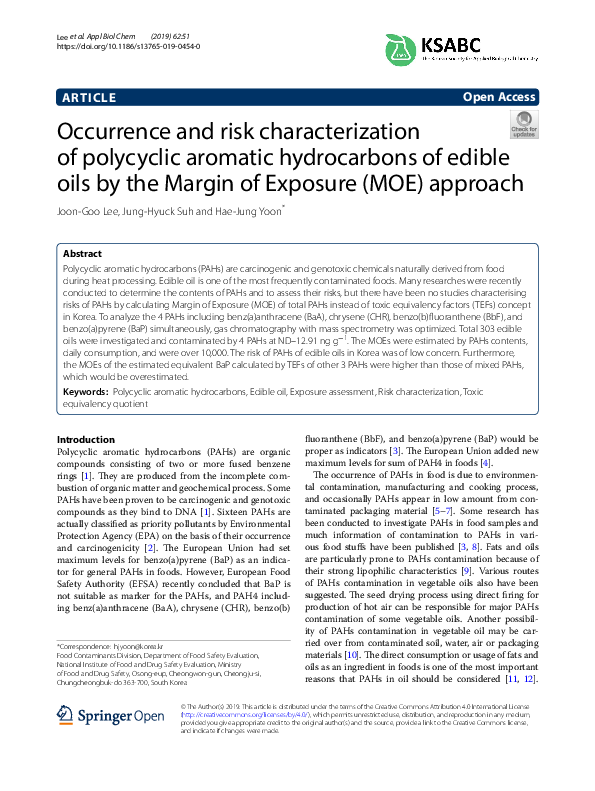 (PDF) Occurrence and risk characterization of polycyclic aromatic hydrocarbons of edible oils by ...