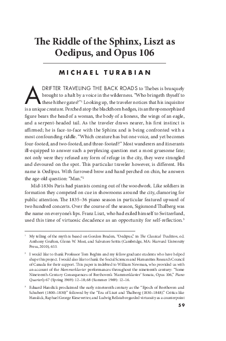 (PDF) The Riddle of the Sphinx: Liszt as Oedipus and Opus 106
