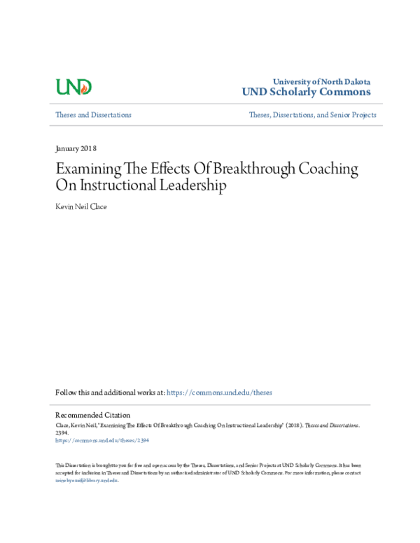 (PDF) Examining the Effects of Breakthrough Coaching on Instructional ...