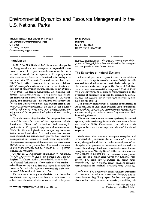 (PDF) Environmental dynamics and resource management in the U.S ...