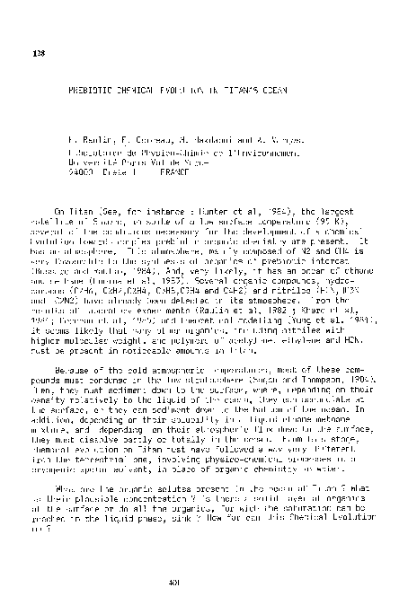 (PDF) Prebiotic chemical evolution in Titan’s ocean