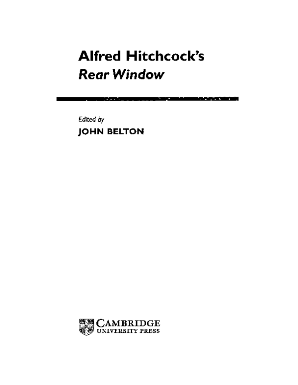 (PDF) The Making of Rear Window