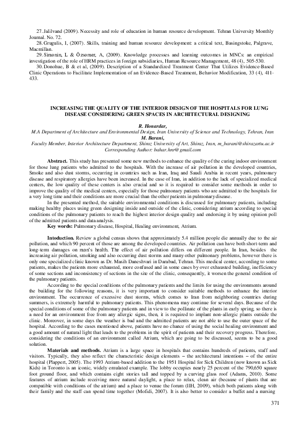 (PDF) Increasing the Quality of the Interior Design of the Hospitals ...