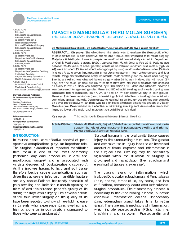 (PDF) Impacted Mandibular Third Molar Surgery