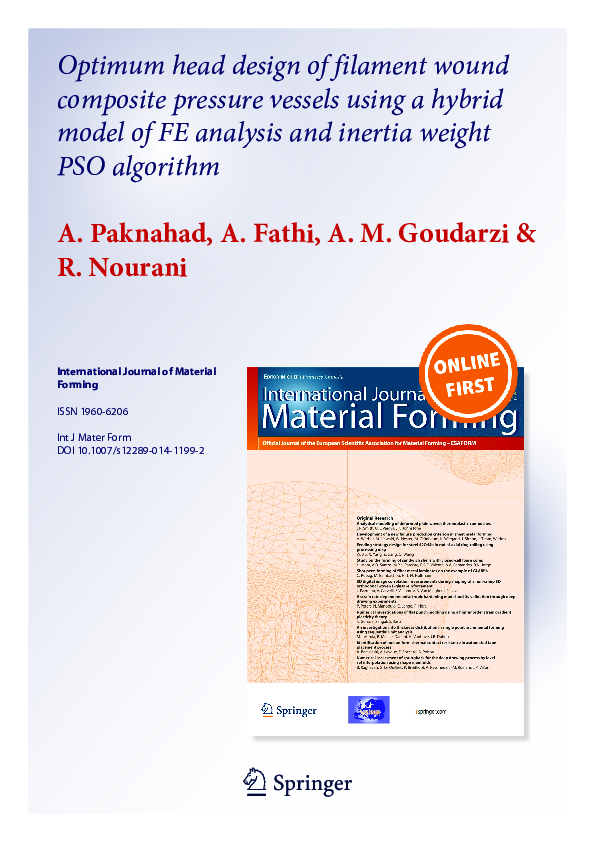 (PDF) Optimum head design of filament wound composite pressure vessels using a hybrid model of ...