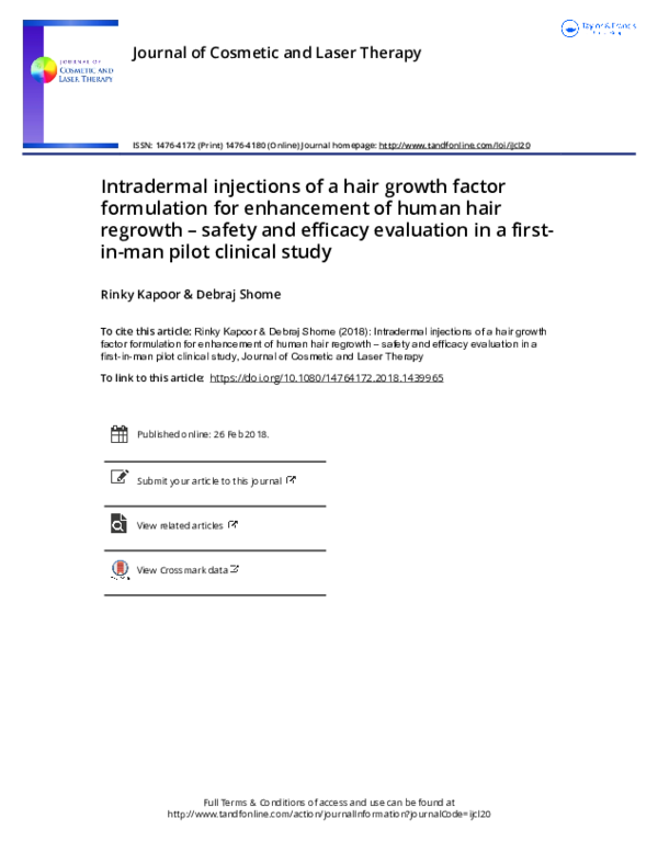 (PDF) Intradermal injections of a hair growth factor formulation for ...