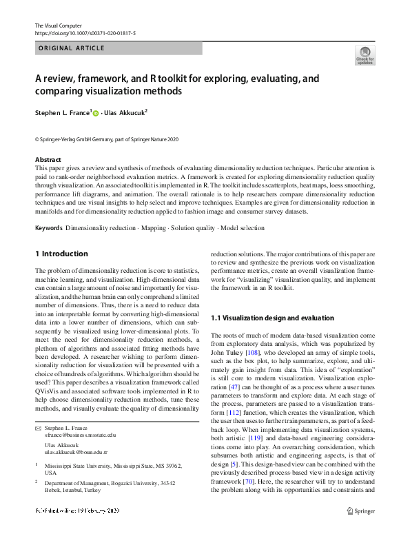 Pdf A Review Framework And R Toolkit For Exploring Evaluating And