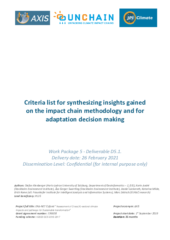 (PDF) Criteria list for synthesizing insights gained on the impact ...