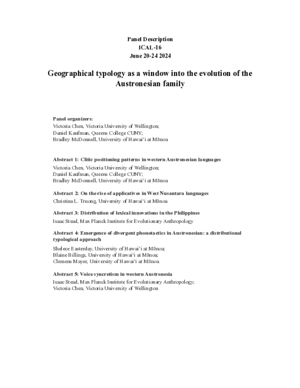 (PDF) Geographical typology as a window into the evolution of the ...