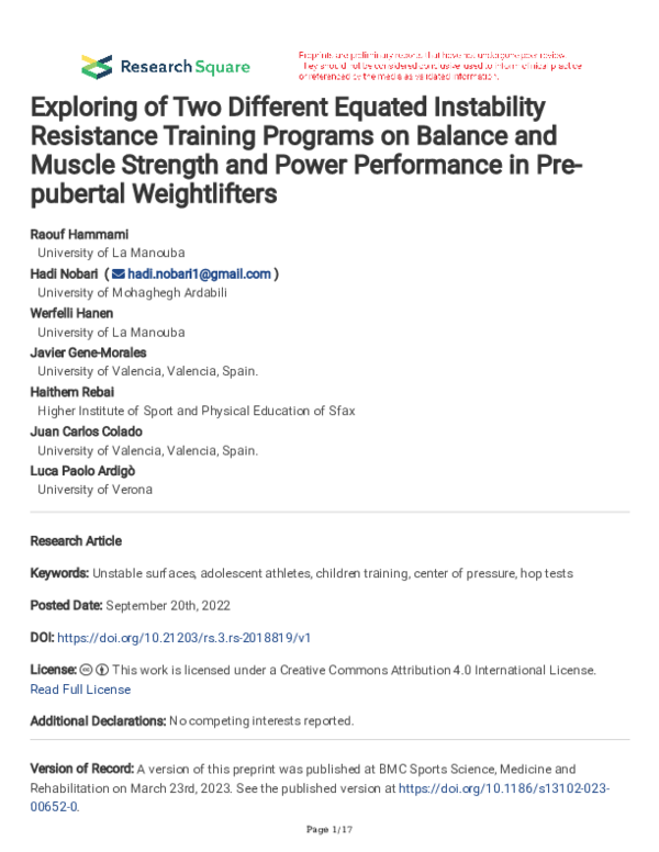 (PDF) Exploring of Two Different Equated Instability Resistance ...