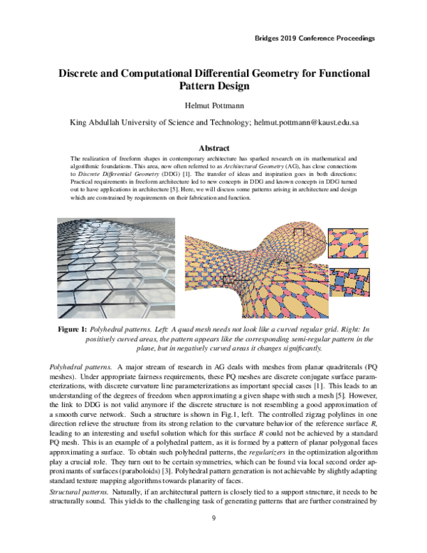 (PDF) Discrete and Computational Differential Geometry for Functional Pattern Design