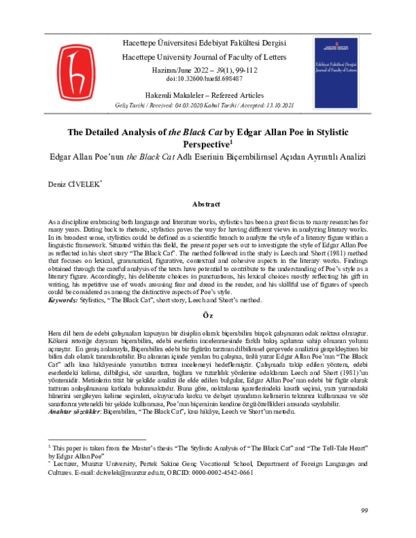 (PDF) The Detailed Analysis of 'the Black Cat' by Edgar Allan Poe in ...