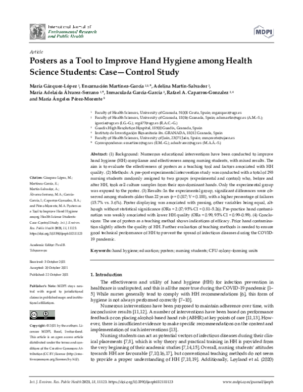 (PDF) Posters as a Tool to Improve Hand Hygiene among Health Science ...