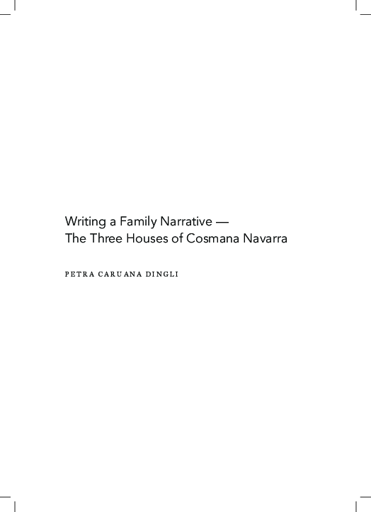 (PDF) Writing a Family Narrative: The Three Houses of Cosmana Navarra