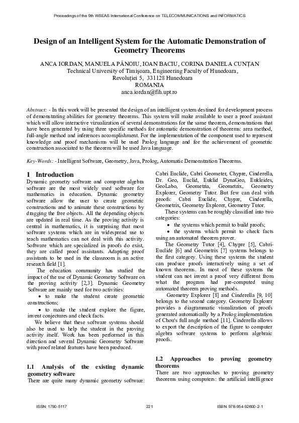 (PDF) Design of an intelligent system for the automatic demonstration ...