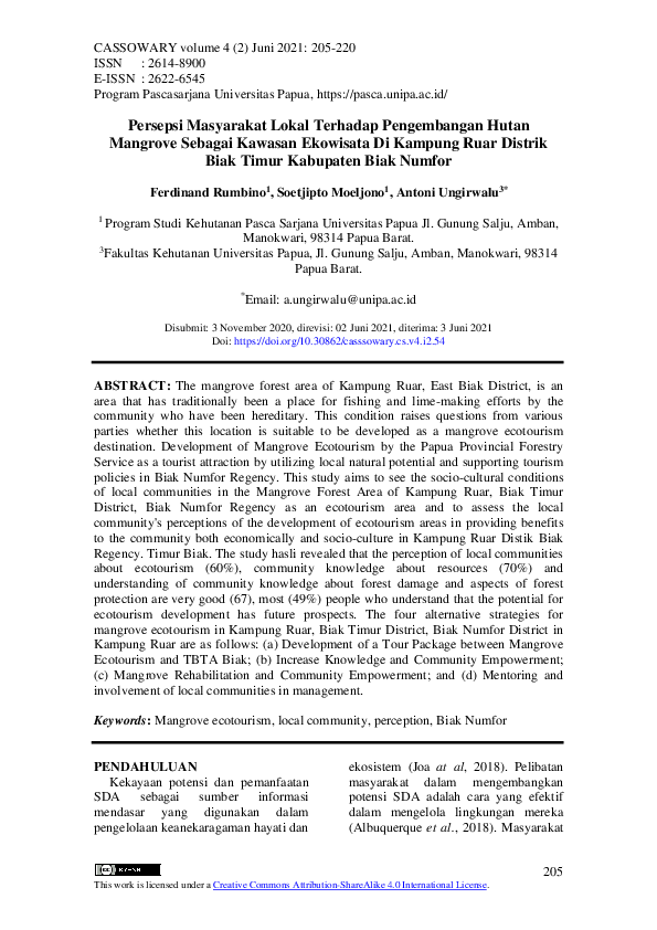 (PDF) Persepsi Masyarakat Lokal Terhadap Pengembangan Hutan Mangrove ... (PDF) Persepsi Masyarakat Lokal Terhadap Pengembangan Hutan Mangrove ...