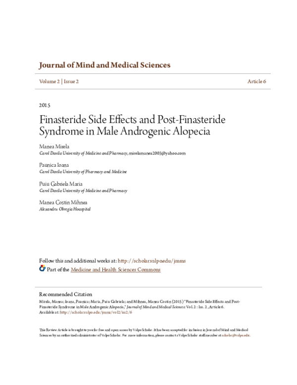(PDF) Finasteride Side Effects and Post-Finasteride Syndrome in Male ...