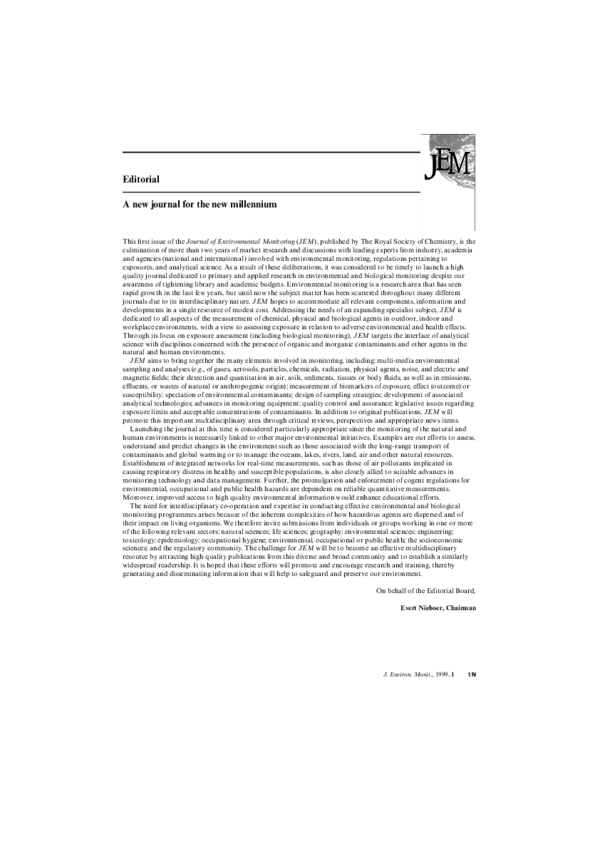 (PDF) A new journal for the new millennium