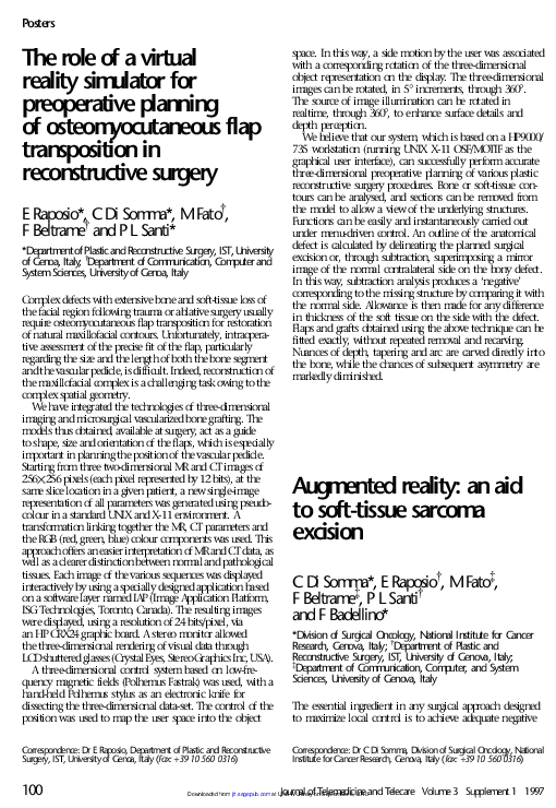 (PDF) Augmented reality: An aid to soft-tissue sarcoma excision