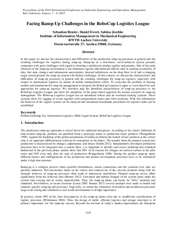 (PDF) RoboCup League: Overcoming Ramp-Up Logistics