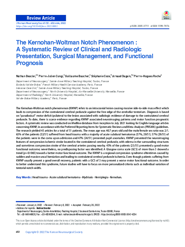 (PDF) The Kernohan-Woltman Notch Phenomenon : A Systematic Review of ...