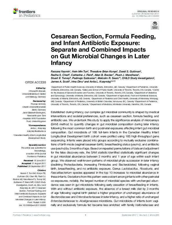 (PDF) Cesarean Section, Formula Feeding, and Infant Antibiotic Exposure ...