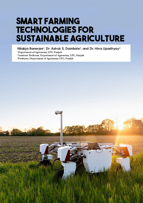 (PDF) SMART FARMING TECHNOLOGIES FOR SUSTAINABLE AGRICULTURE