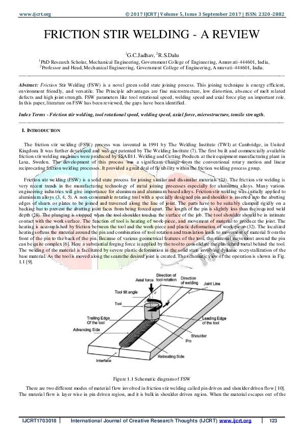 Pdf Friction Stir Welding A Review