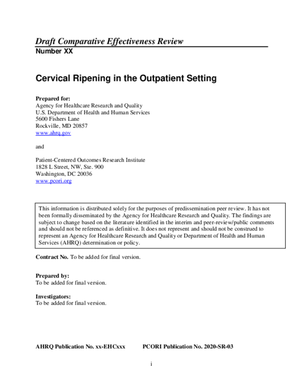 (PDF) Cervical Ripening in the Outpatient Setting