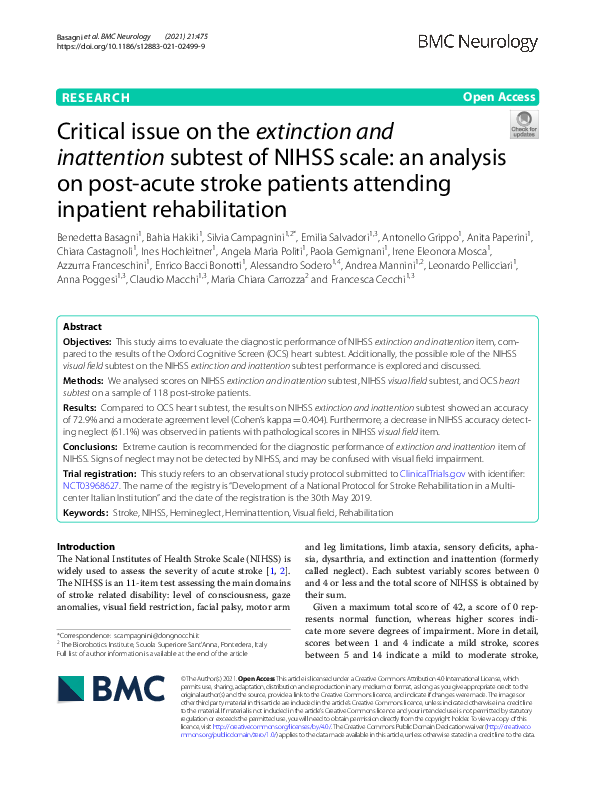 (PDF) Critical Issue On The Extinction and Inattention Subtest of NIHSS ...